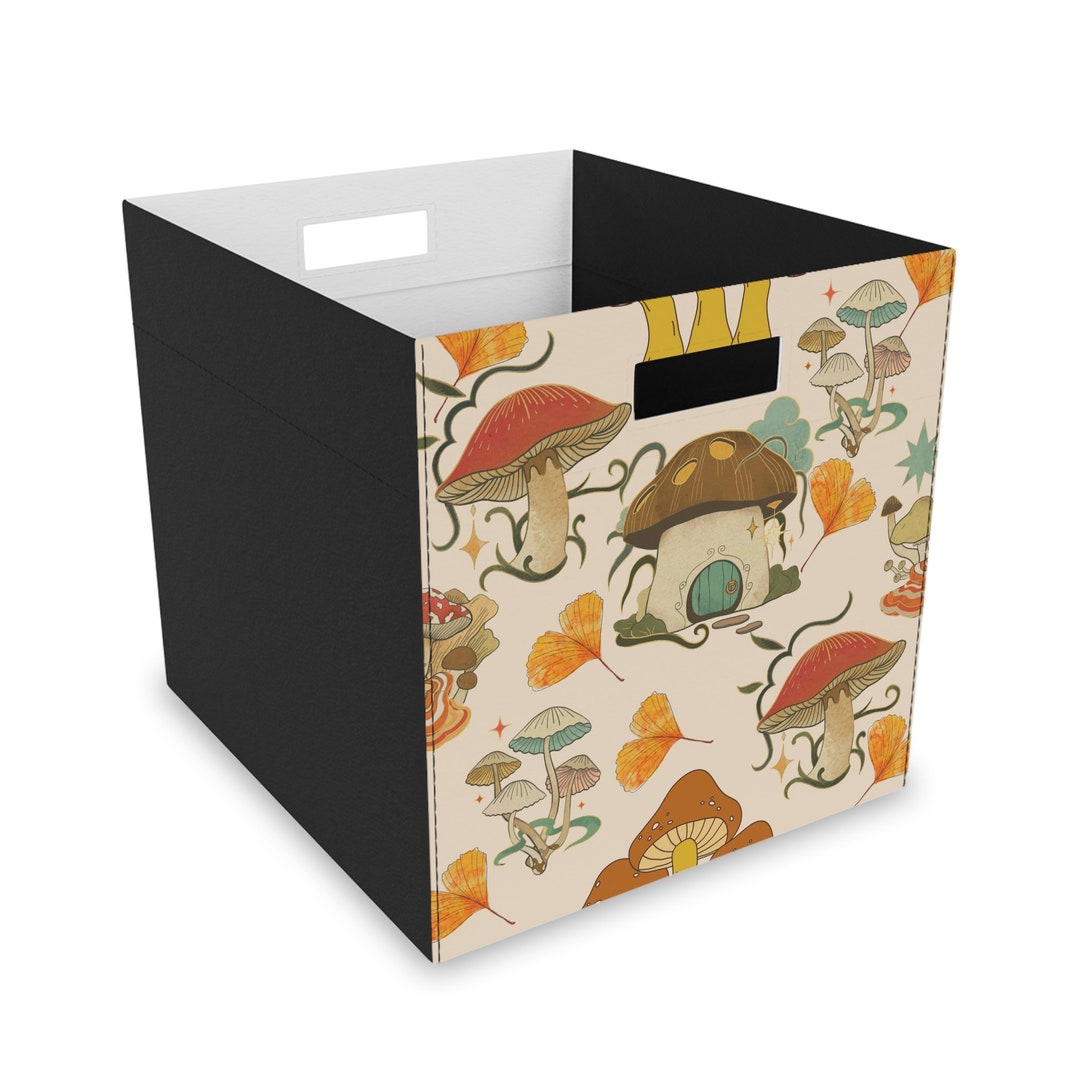 Mushroom Felt Storage Box Toadstool Storage Box Retro Storage Bin ...