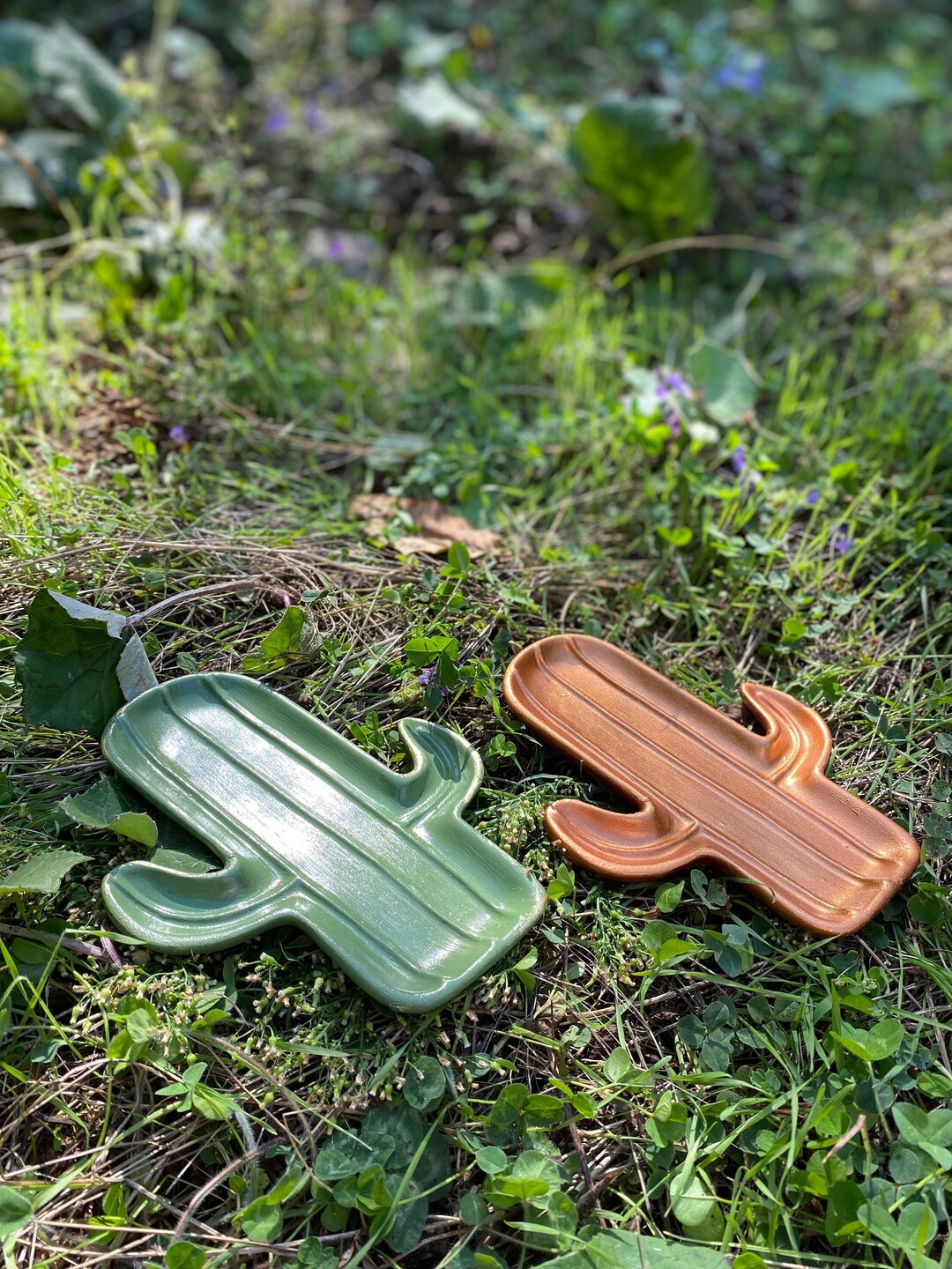 2 Cactus Plates Housewarming Gift Leaf Object for Home handmade Gift ...