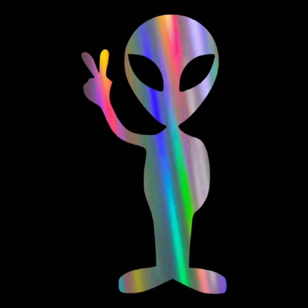 Alien Peace Sign Oil Slick Car Sticker-jdm Drift Show Car Dub Euro ...