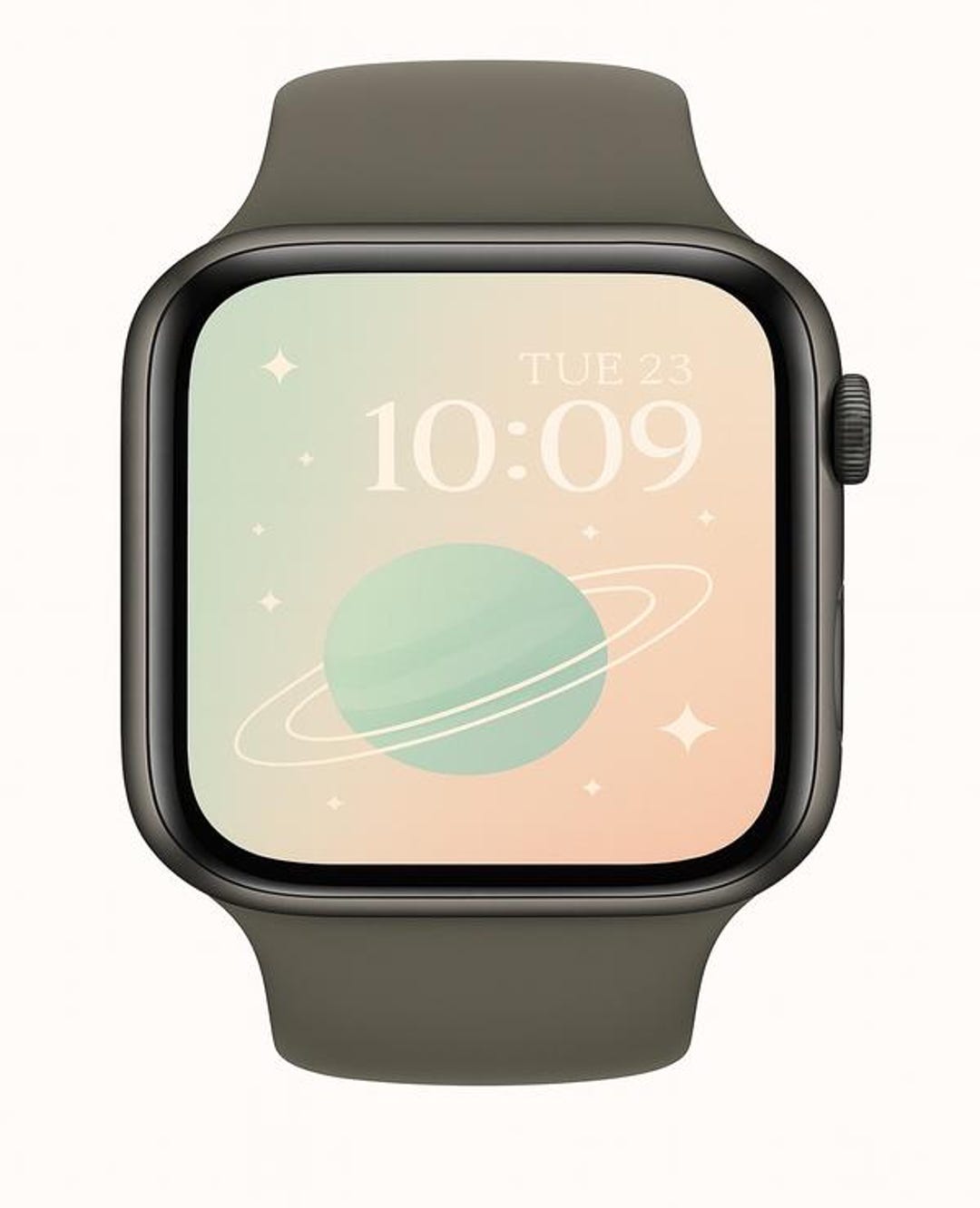 Pastel Uranus Apple Watch Wallpaper, Minimal Galaxy Digital Background ...