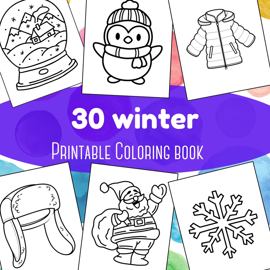 Printable Winter Coloring Book, Preschool Kids Book, Kids Coloring Book ...