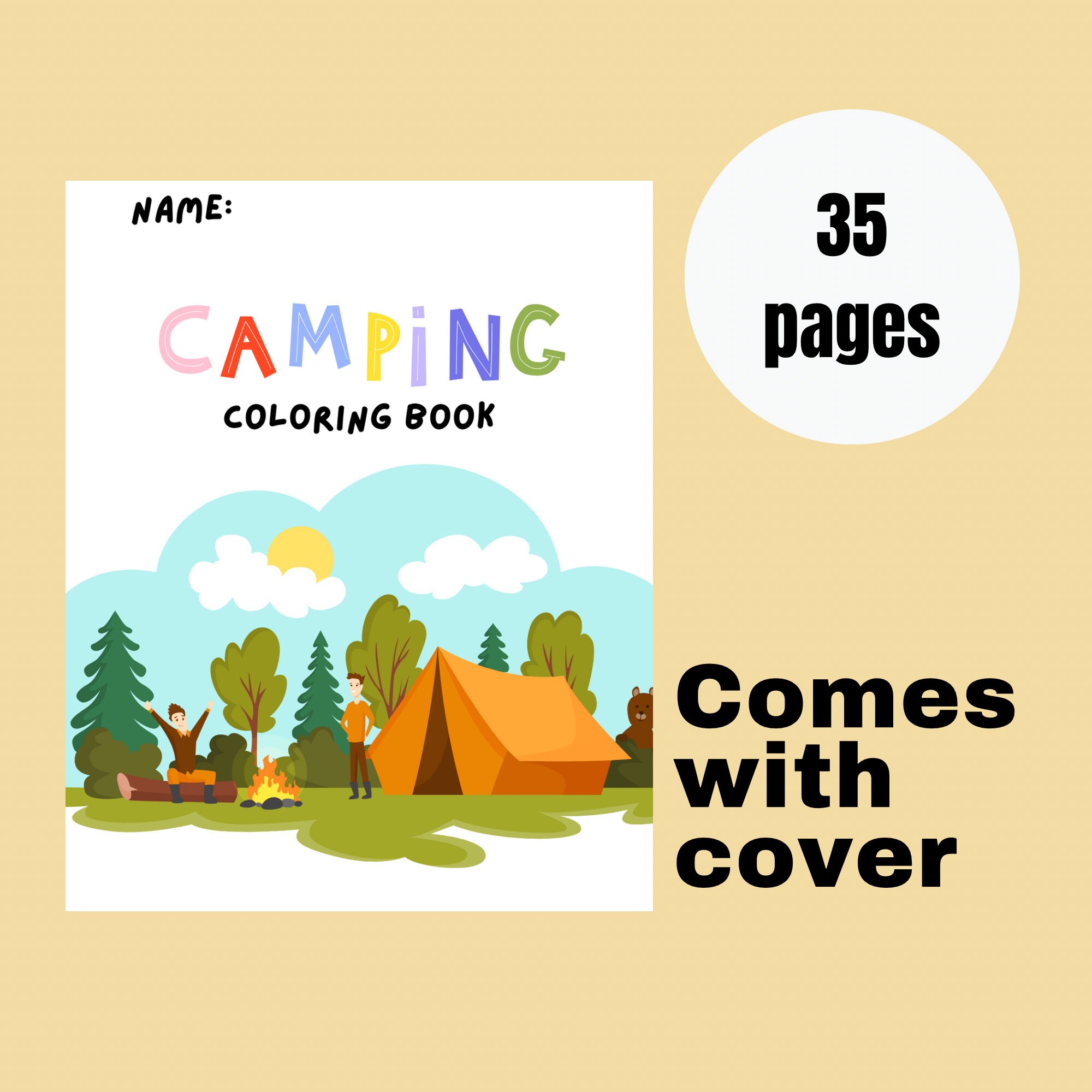 Printable Kids Camping Coloring Book, Preschool Book, Coloring Book ...