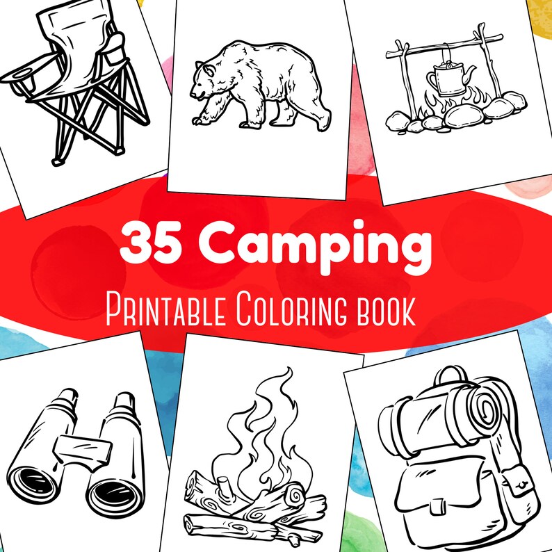 Printable Kids Camping Coloring Book, Preschool Book, Coloring Book ...