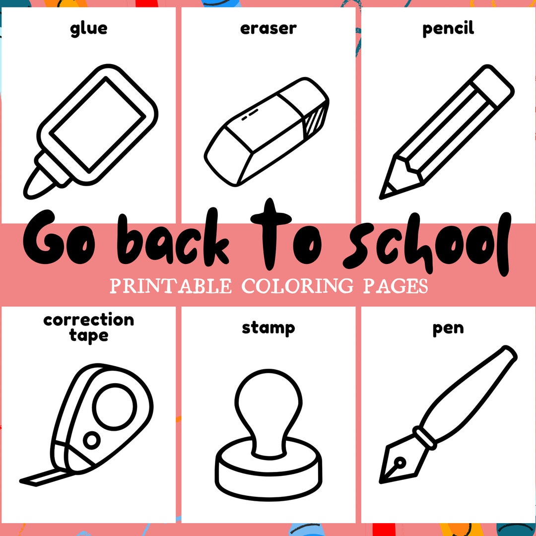 Printable Kids Coloring Book, Go Back to School, Preschool Printable ...