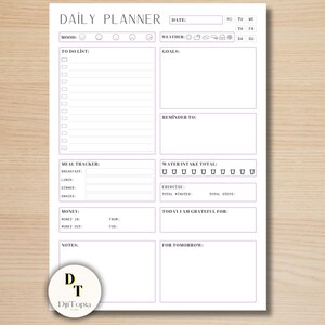 Daily Planner Digital Planner Printable Planner Minimalist - Etsy