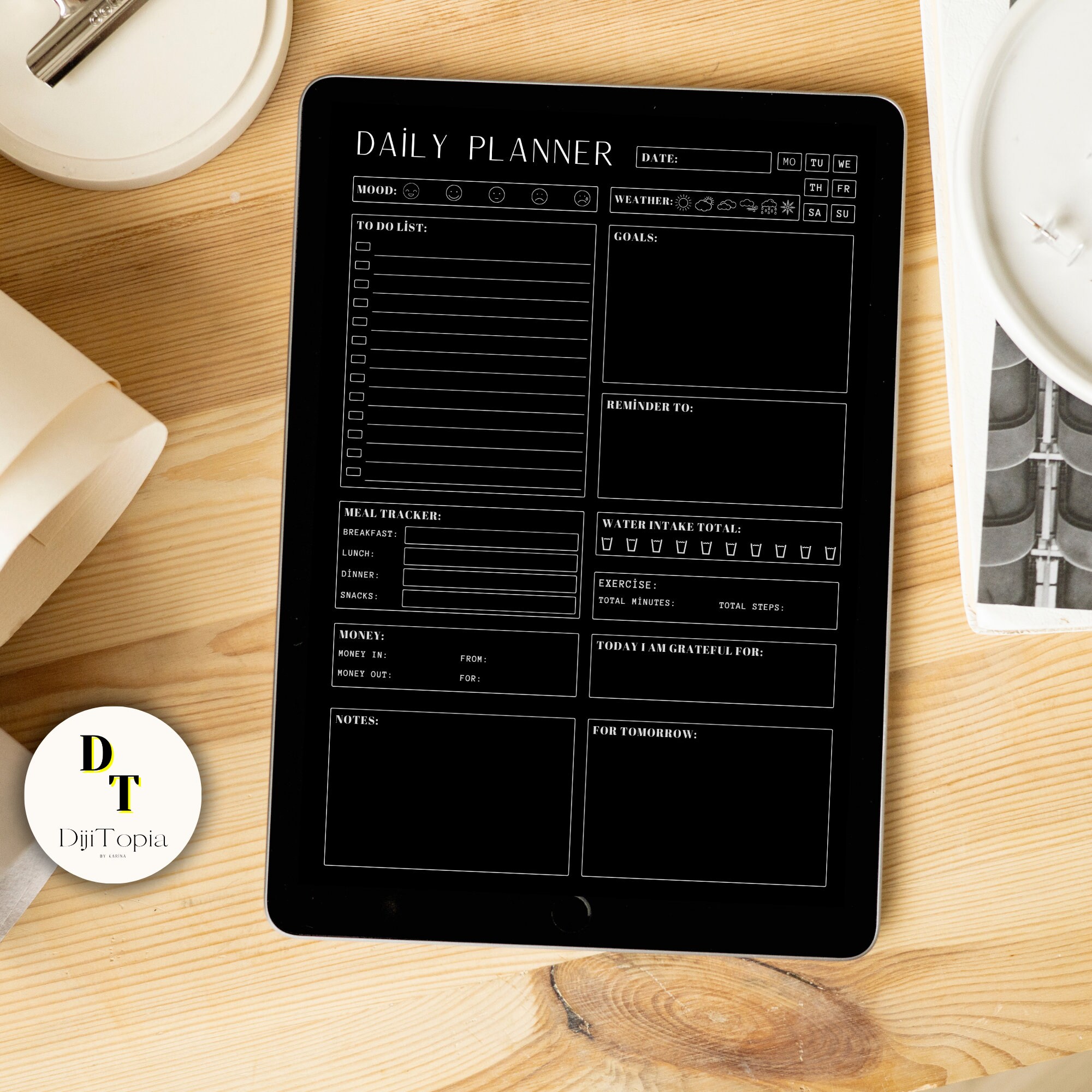 Daily Planner Digital Planner Printable Planner Minimalist - Etsy