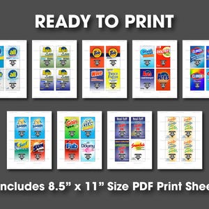 Laundromat Vending Machine Soap Labels: Bleach, Softeners (digital ...