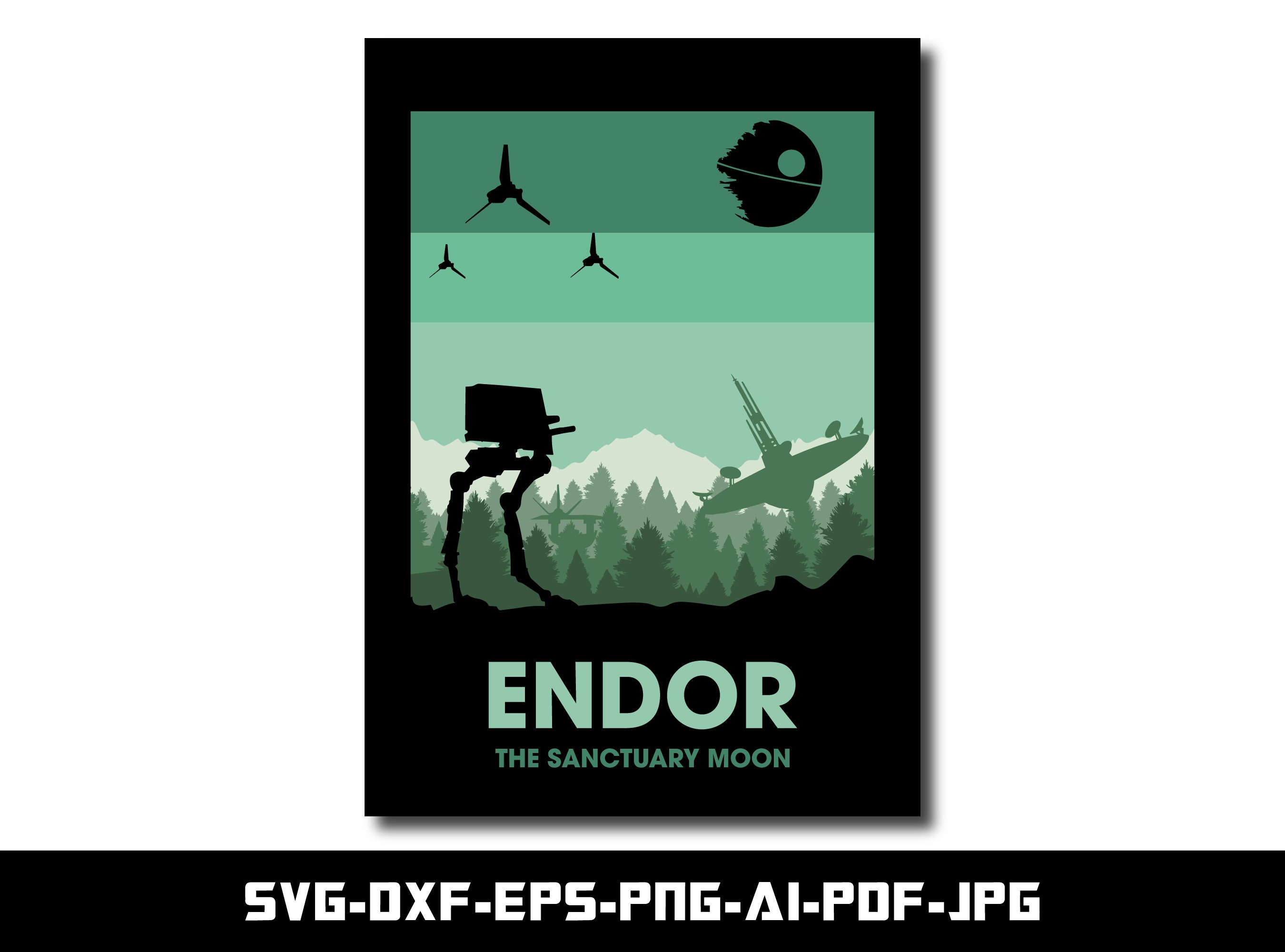 Star Wars Endor Planet SVG and PNG for Endor Planet Poster - Etsy Australia