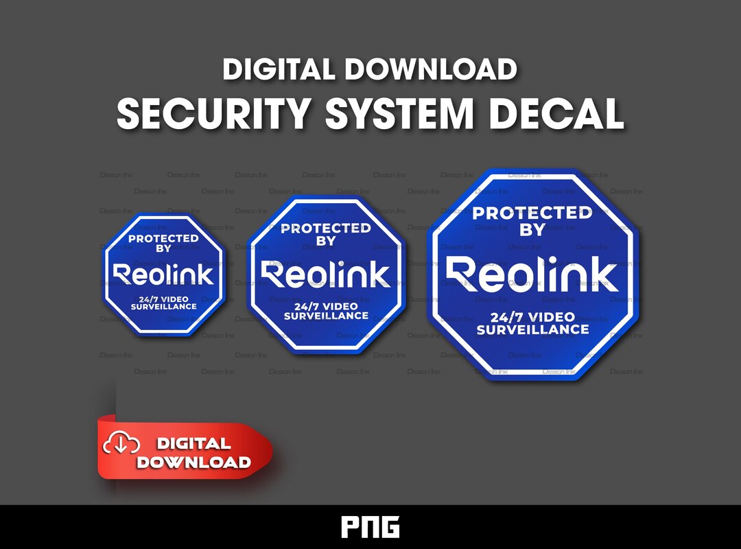 Security System Decal, Dsnink 006, Reolink Sticker, Instant Download ...
