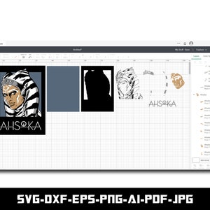 Ahsoka Poster, SVG and PNG for Ahsoka Poster, EPS, Dxf ..., Cut File ...