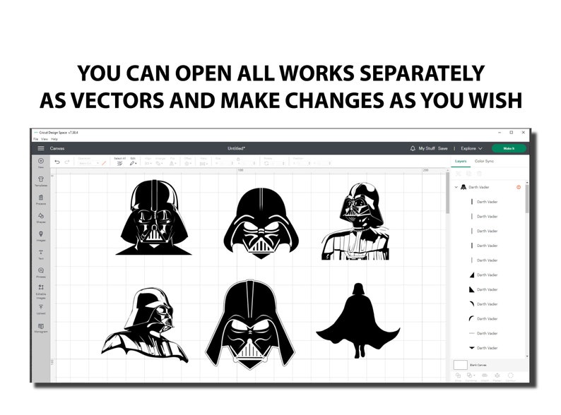 Darth Vader Star Wars SVG DXF Eps Cut File for Cricut and - Etsy