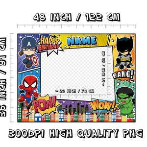 Superhero Themed Comic Photo Prop Frame, Birthday Photo Booth, Kids ...