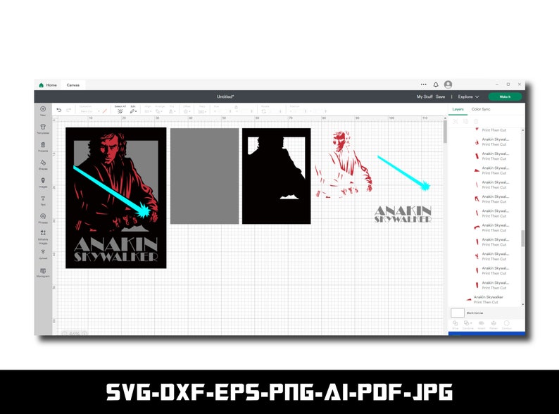 Anakin Skywalker Poster, SVG and PNG for Anakin Skywalker, EPS, Dxf ...
