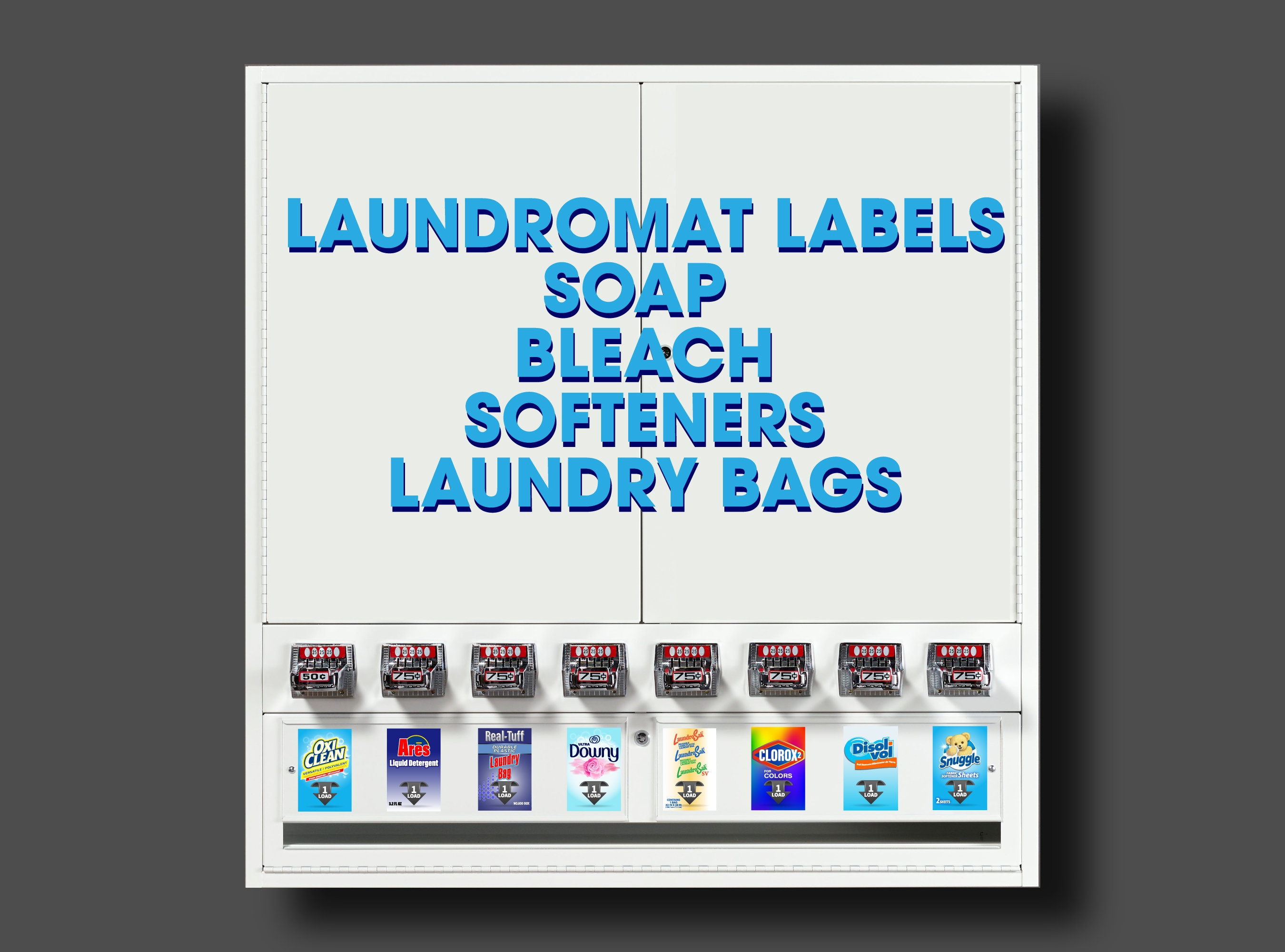 Laundromat Vending Machine Soap Labels: Bleach, Softeners (digital ...