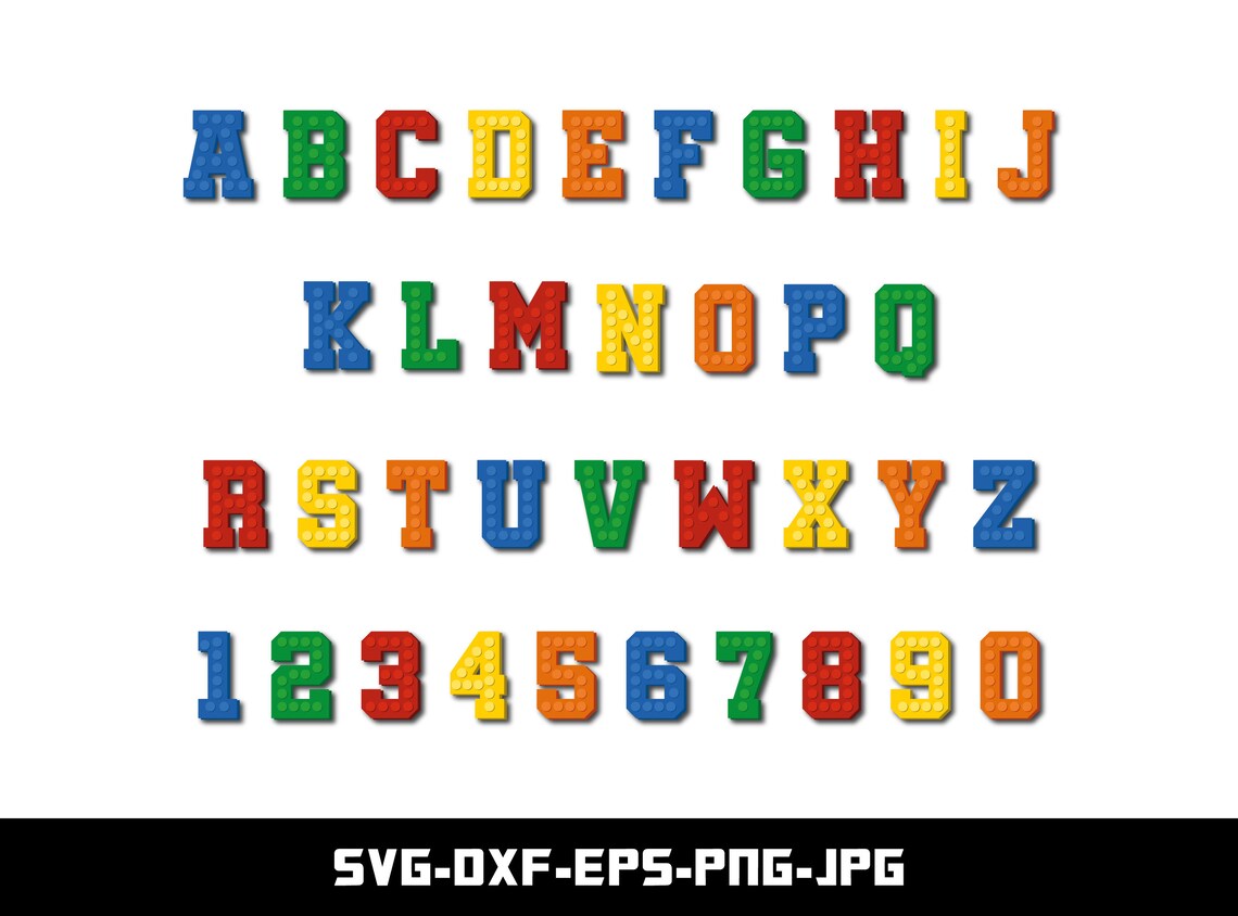 Block Brick Alphabet SVG: Cut File for Cricut, Silhouette (digital ...