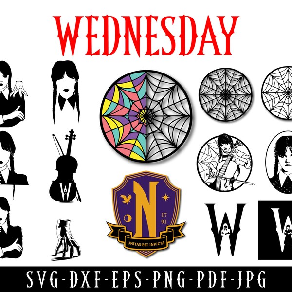 Wednesday Svg - Etsy UK
