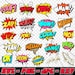 Comic Colorful Action Speech Bubbles Collection SVG, DXF, PNG, Jpg, Cut ...