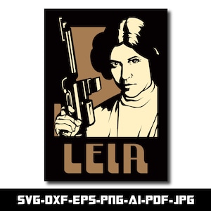 Leia Poster, SVG and PNG for Leia Poster, EPS, Dxf ..., Cut File for ...