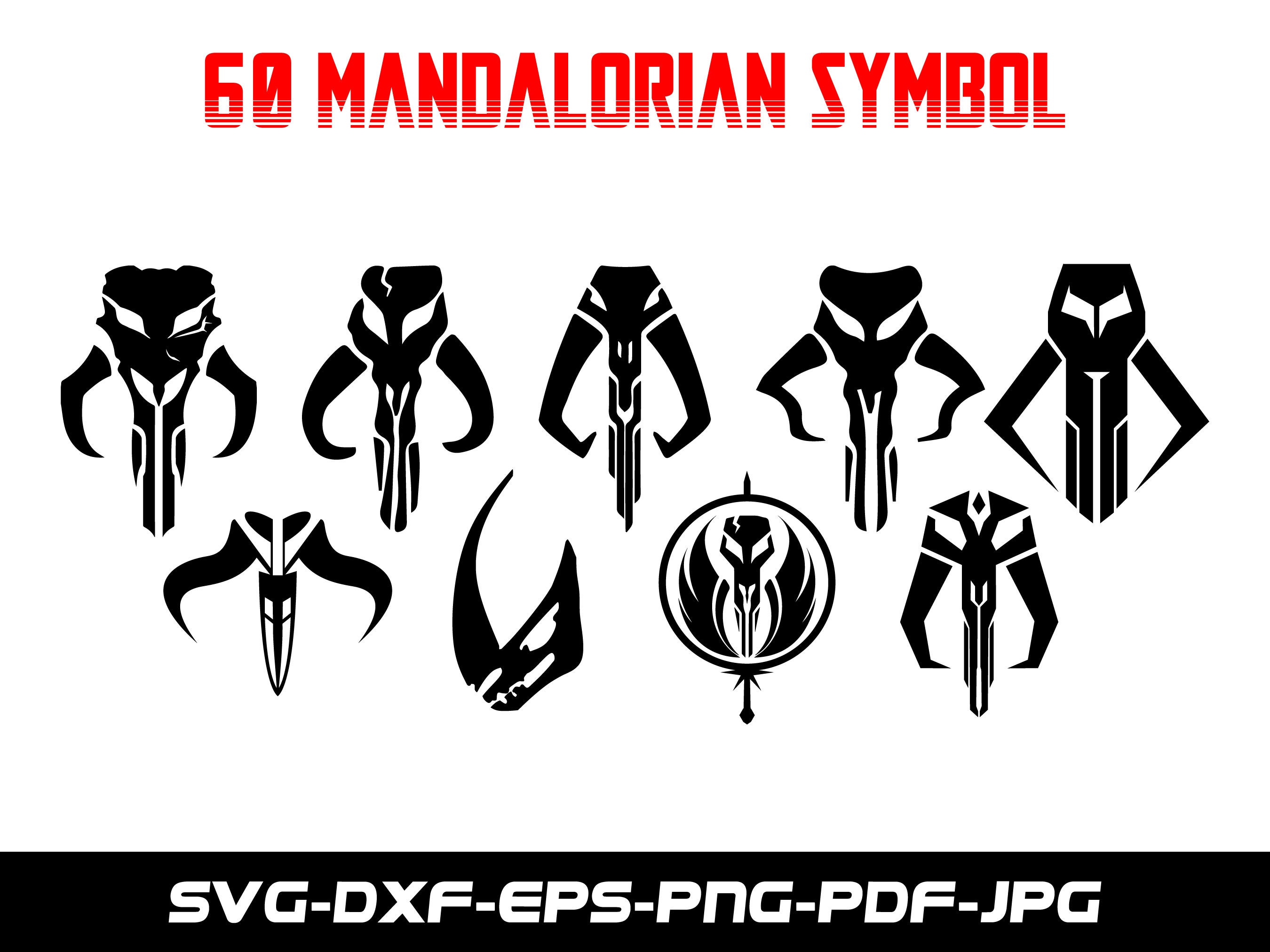 Star Wars Mandalorian Symbolen SVG DXF EPS Png Jpg Pdf - Etsy Nederland