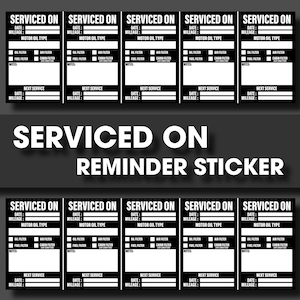 Serviced on Reminder Sticker, Car-van-truck Oil Change Reminder, Filter ...