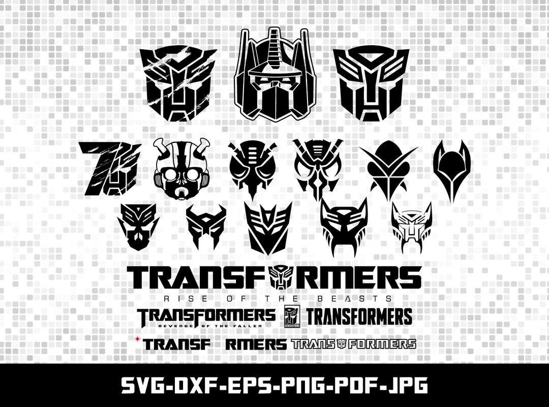 Transformer SVG Faces, DXF, PNG, Eps, Pdf, Cut File for Cricut and ...