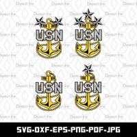 Navy Chief "backbone" Anchor Collar Devices and Cover Pin Set - Etsy