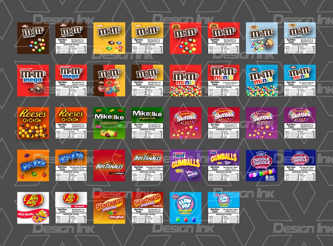 Candy Vending Machine Sticker Labels: 2.5" X 2.5" (digital Download) - Etsy