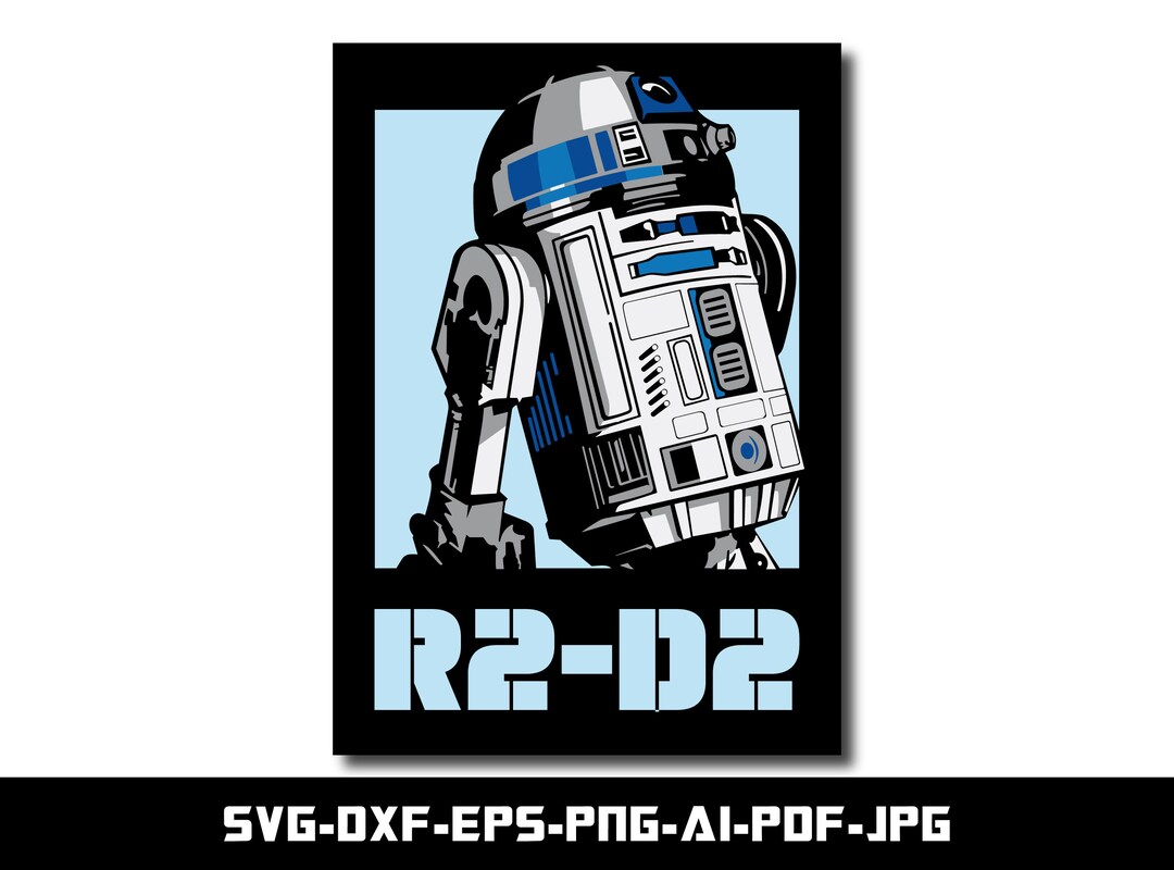 R2-D2 Poster, SVG und PNG für R2-D2 Poster, EPS, Dxf ..., Schnittdatei für Cricut, digitaler ...