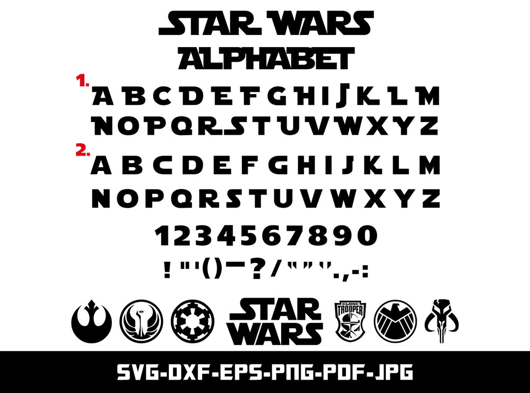 Star Wars Alphabet SVG Cut Files for Cricut & Silhouette (digital ...