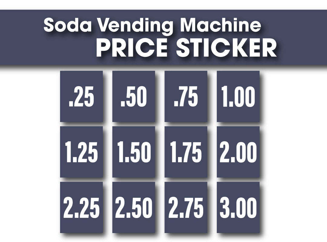 Soda Vending Machine Price Labels: 0.25 to 3.00 (digital Download) - Etsy