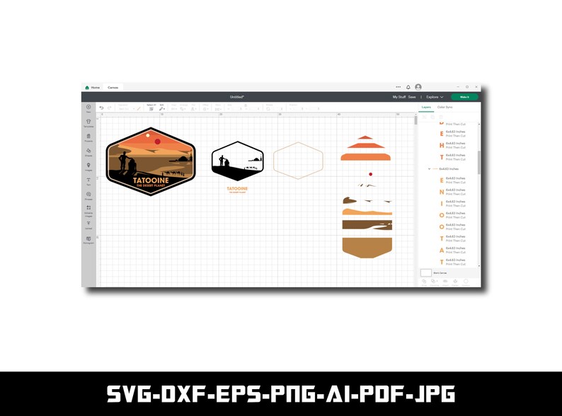 Tatooine Planet SVG: Star Wars Stickers, Cricut Cut File (digital ...