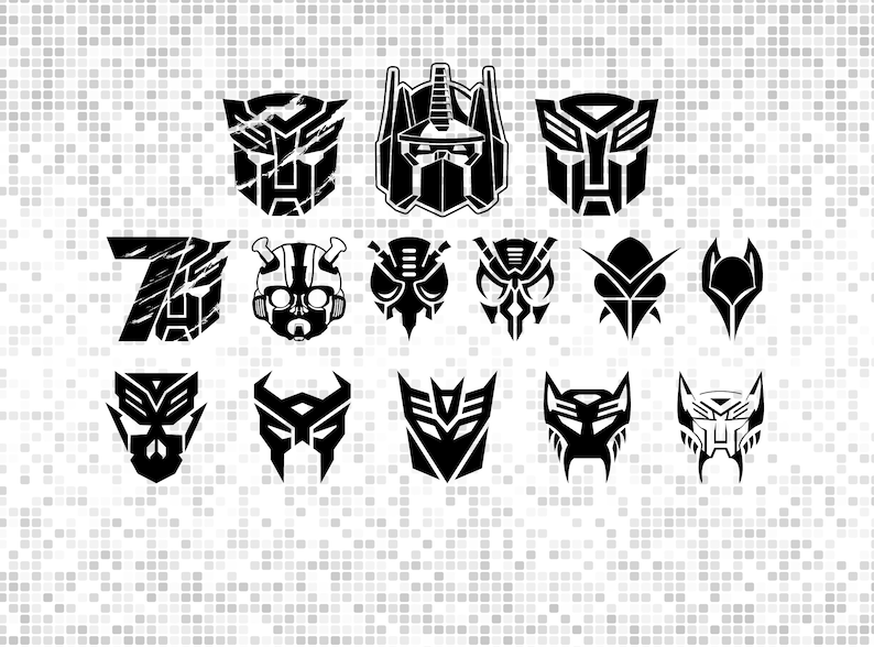 Transformer Faces SVG: Cricut & Silhouette Cut Files (digital Download ...