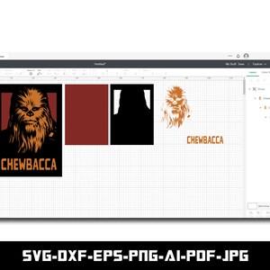 Chewbacca Poster, SVG and PNG for Chewbacca Poster, EPS, Dxf ..., Cut ...