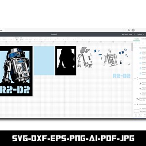 R2-D2 Poster, SVG und PNG für R2-D2 Poster, EPS, Dxf ..., Schnittdatei ...
