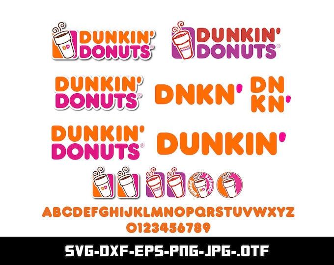 Personalised Dunkin' Donuts Logo | Svg Png Dxf + Font Included | Cricut ...