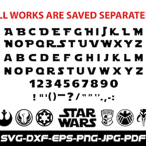 Star Wars Alphabet SVG Cut Files for Cricut & Silhouette (digital ...