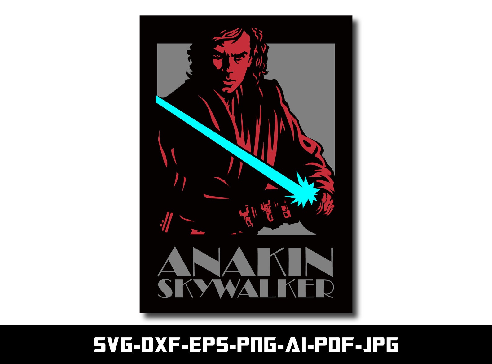 Anakin Skywalker Poster SVG and PNG for Anakin Skywalker - Etsy