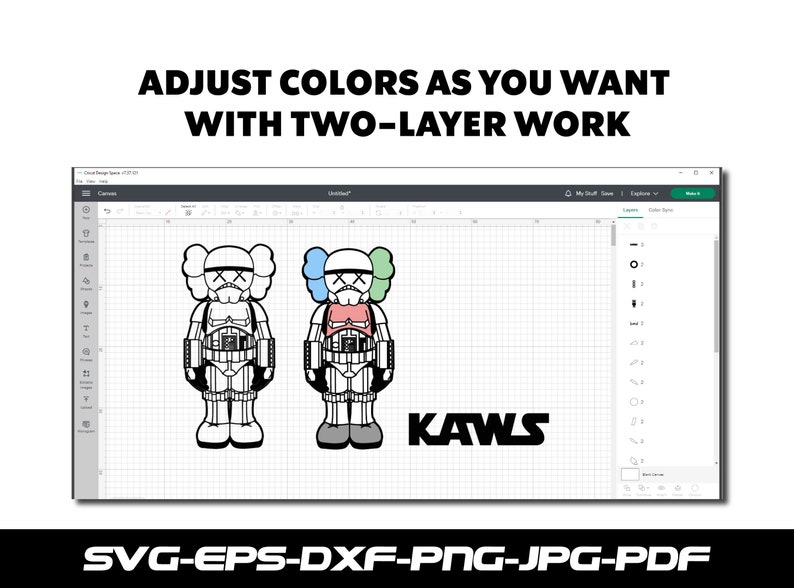 KAWS Star Wars Stormtrooper SVG: Cricut & Silhouette Cut File (digital ...