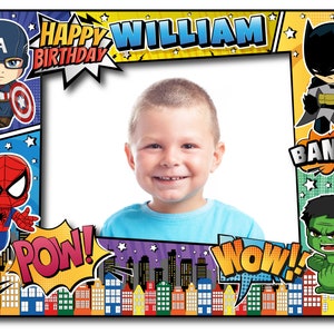 Superhero Themed Comic Photo Prop Frame, Birthday Photo Booth, Kids ...