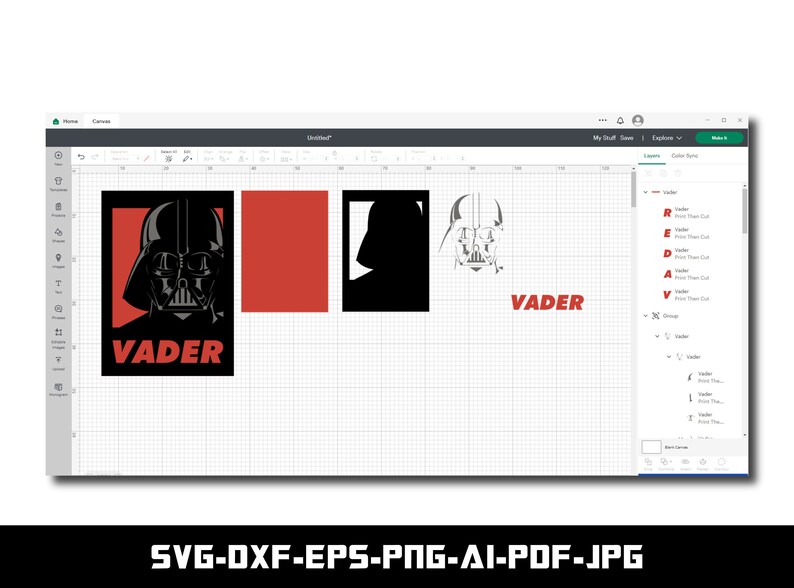 Darth Vader Poster, SVG and PNG for Darth Vader Poster, EPS, Dxf ...