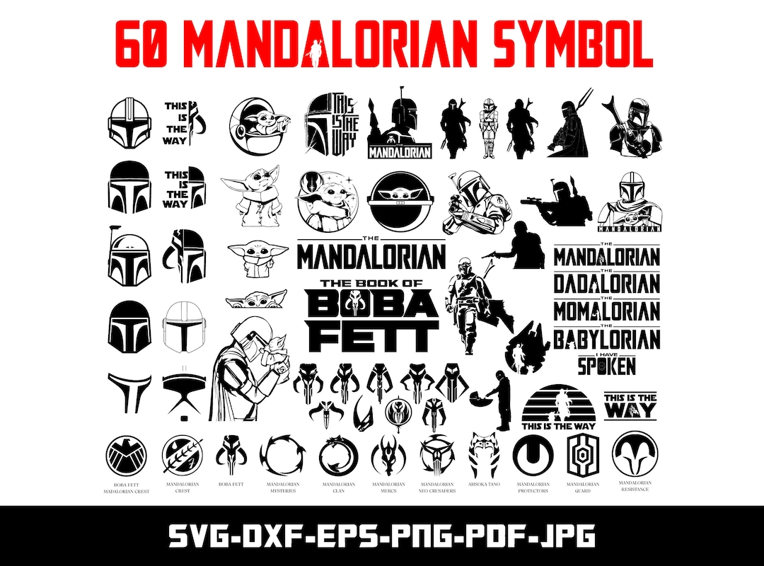 Star Wars Mandalorian Symbols SVG, DXF, EPS, Png, Jpg, Pdf, Cut File ...