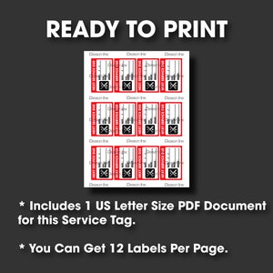 Next Service Due Reminder Sticker, Instant Download and Print Now ...