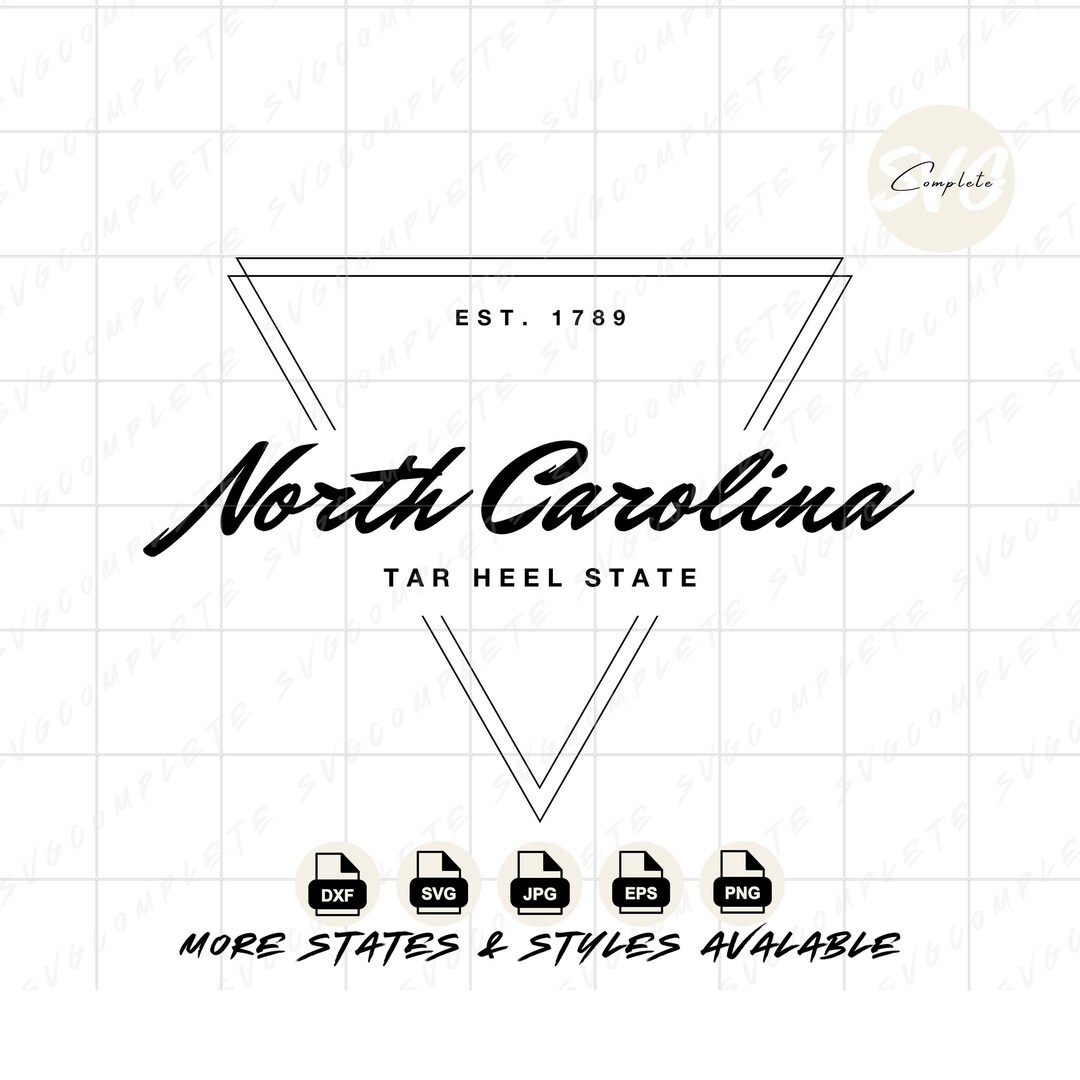 North Carolina Svg Tar Heel State North Carolina Svg State of North ...