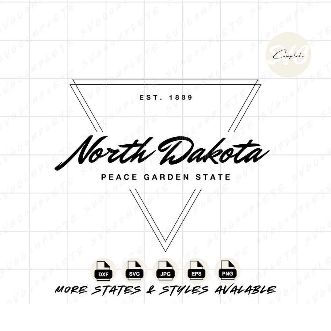 North Dakota Svg Peace Garden State Svg North Dakota Svg State of North ...
