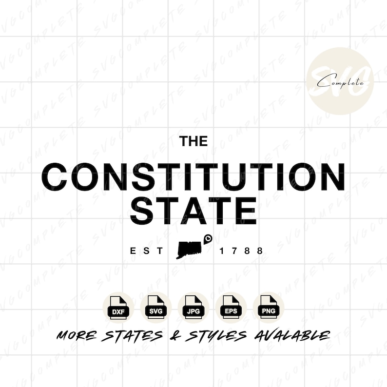 Connecticut Constitution State Svg Connecticut Svg Connecticut State ...