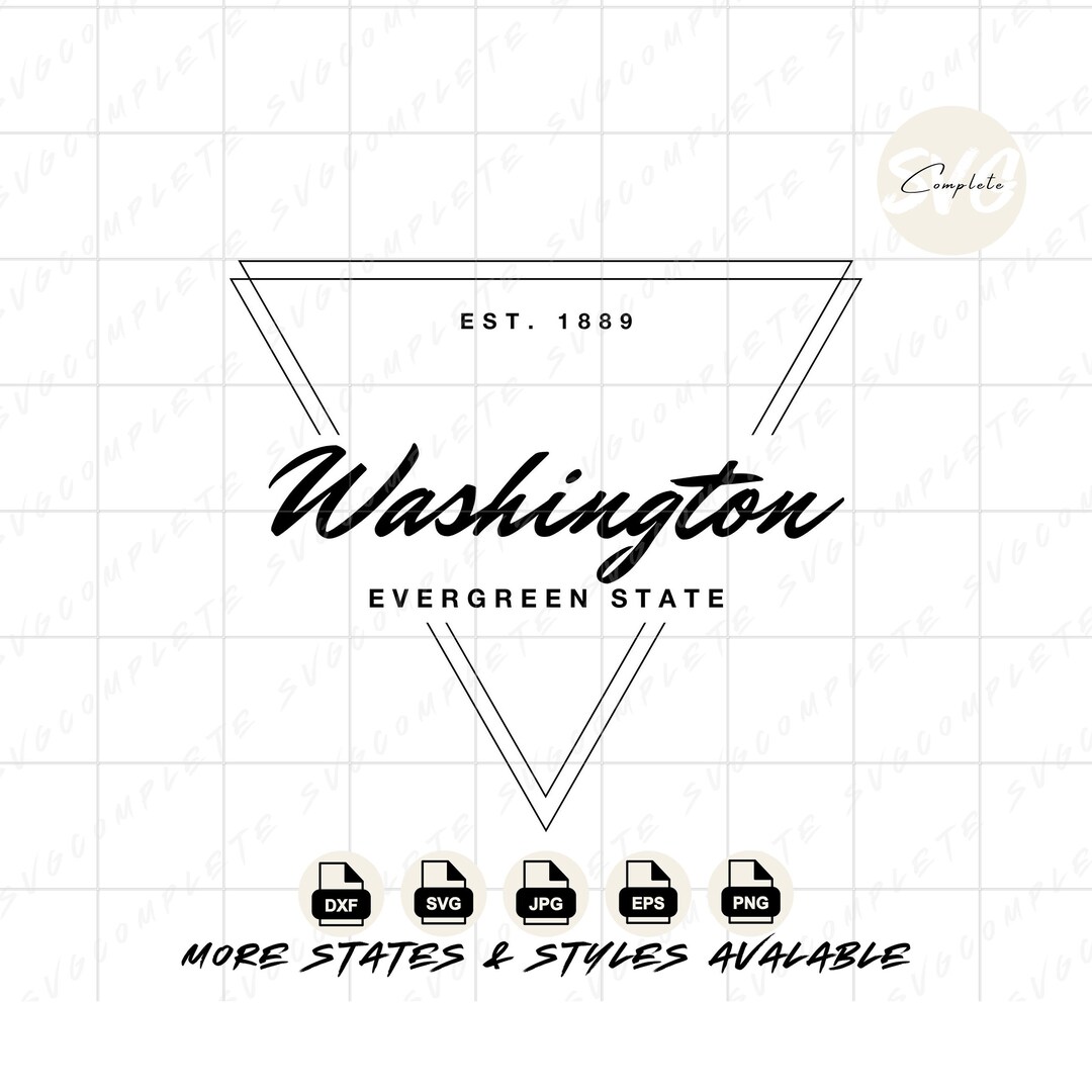 Washington Svg Evergreen State Svg Washington Svg State of Washington ...