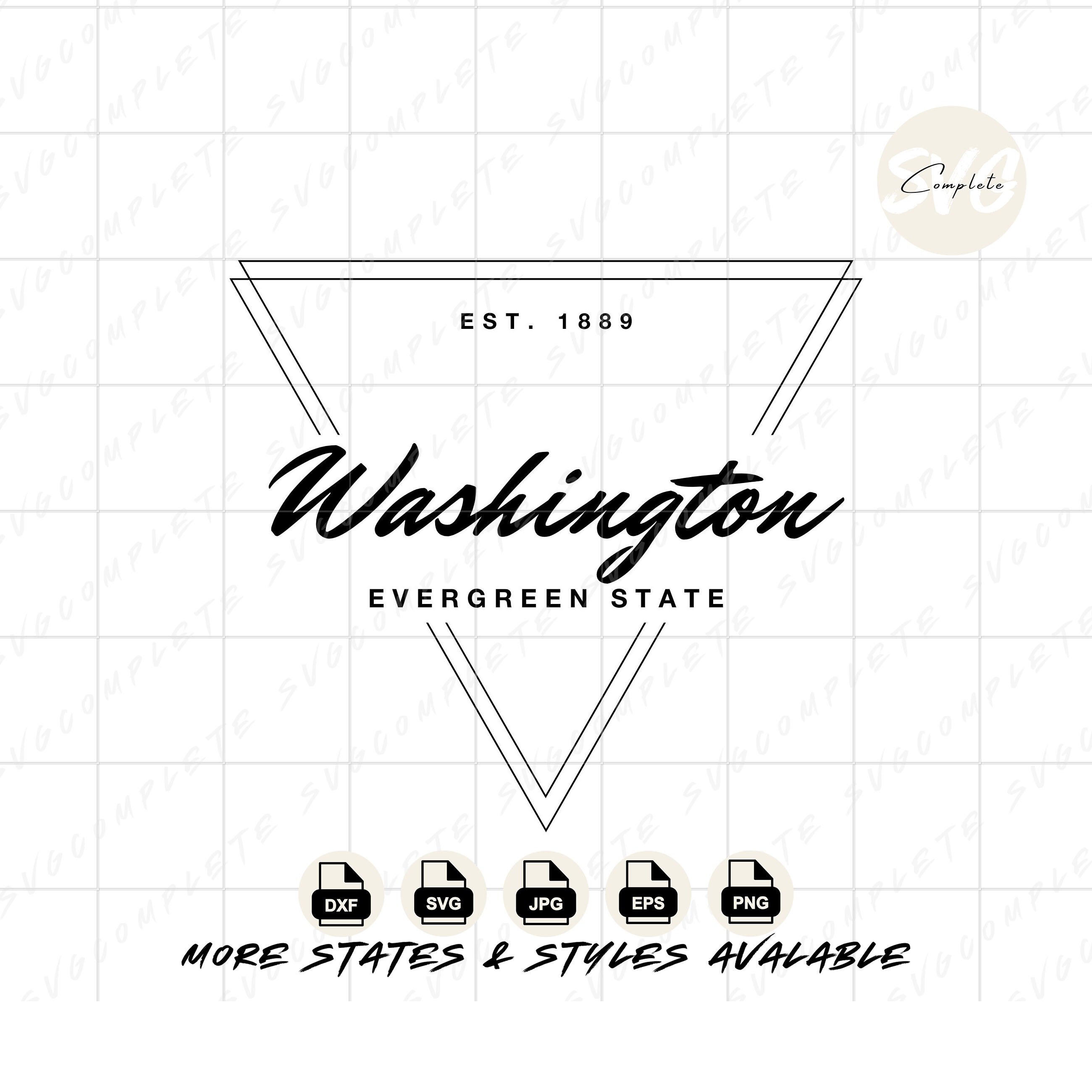 Washington Svg Evergreen State Svg Washington Svg State of Washington ...