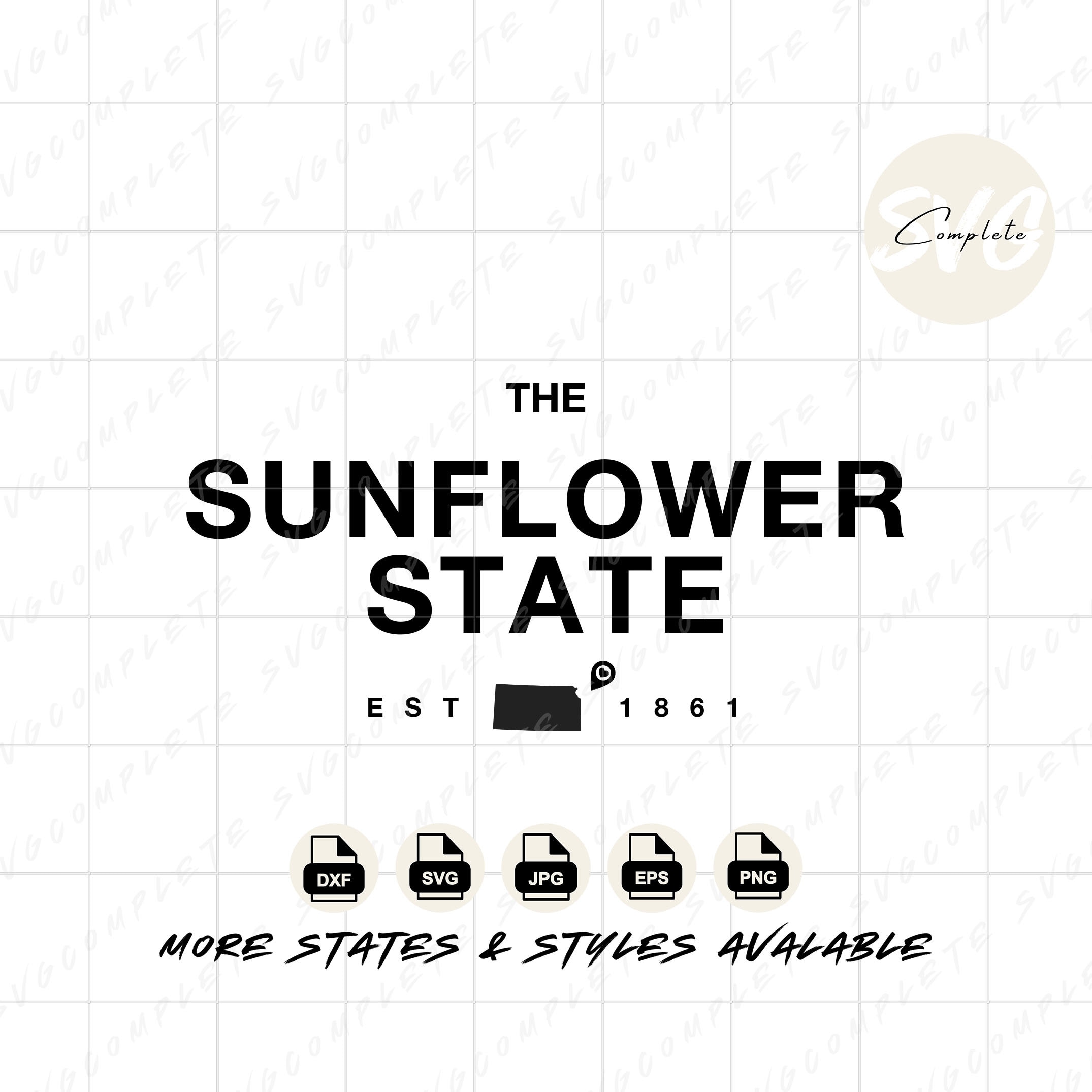 Kansas Sunflower State Svg Kansas Svg State of Kansas Tshirt Kansas ...