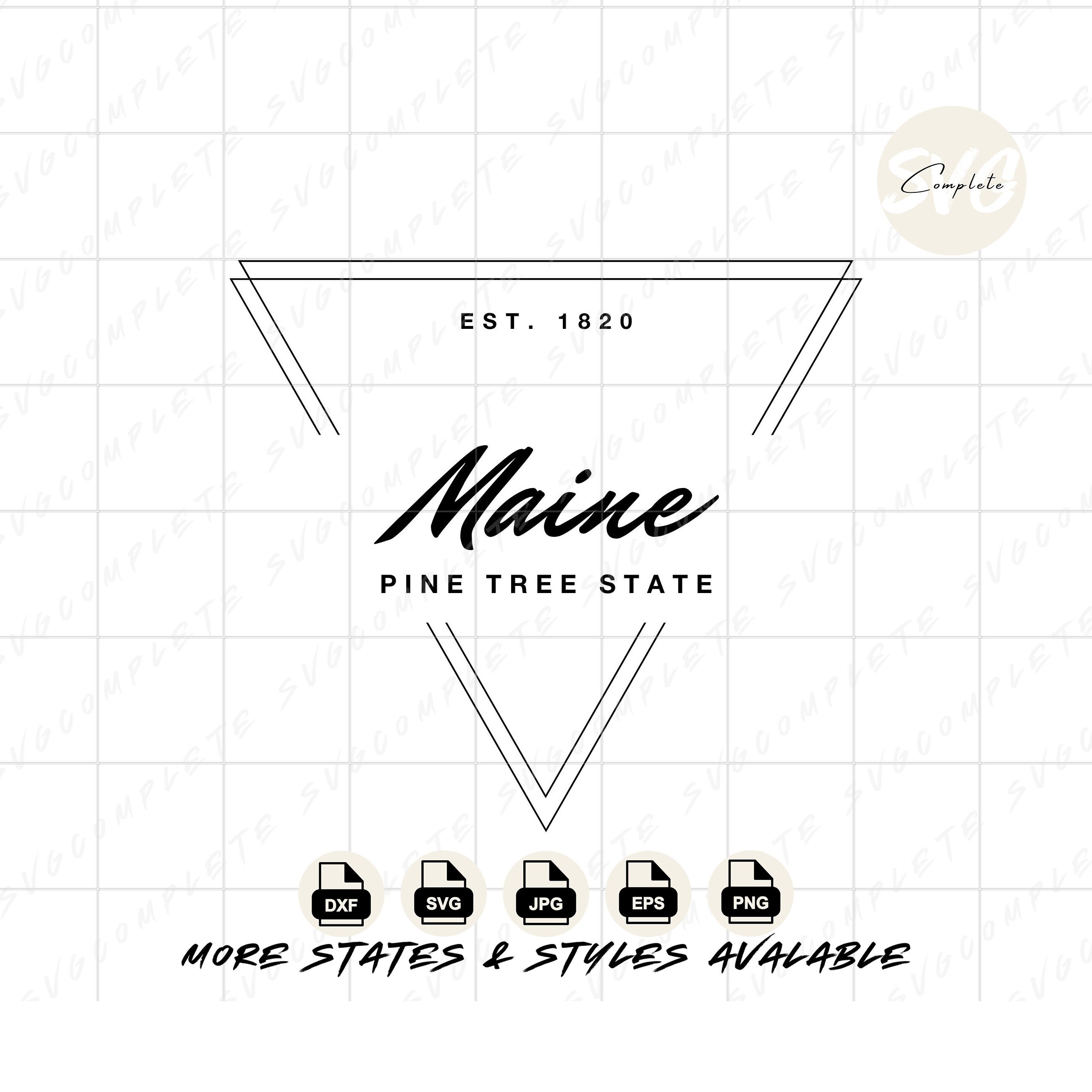 Maine svg Pine Tree state svg Maine svg estado do Maine Camiseta Maine ...