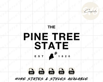 Maine State Sketched Clipart Set Instant Download Digital - Etsy